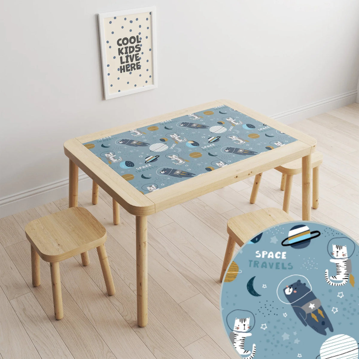 Flisat Table Sticker – Space Theme Animals & Planets – Cool Kids ...