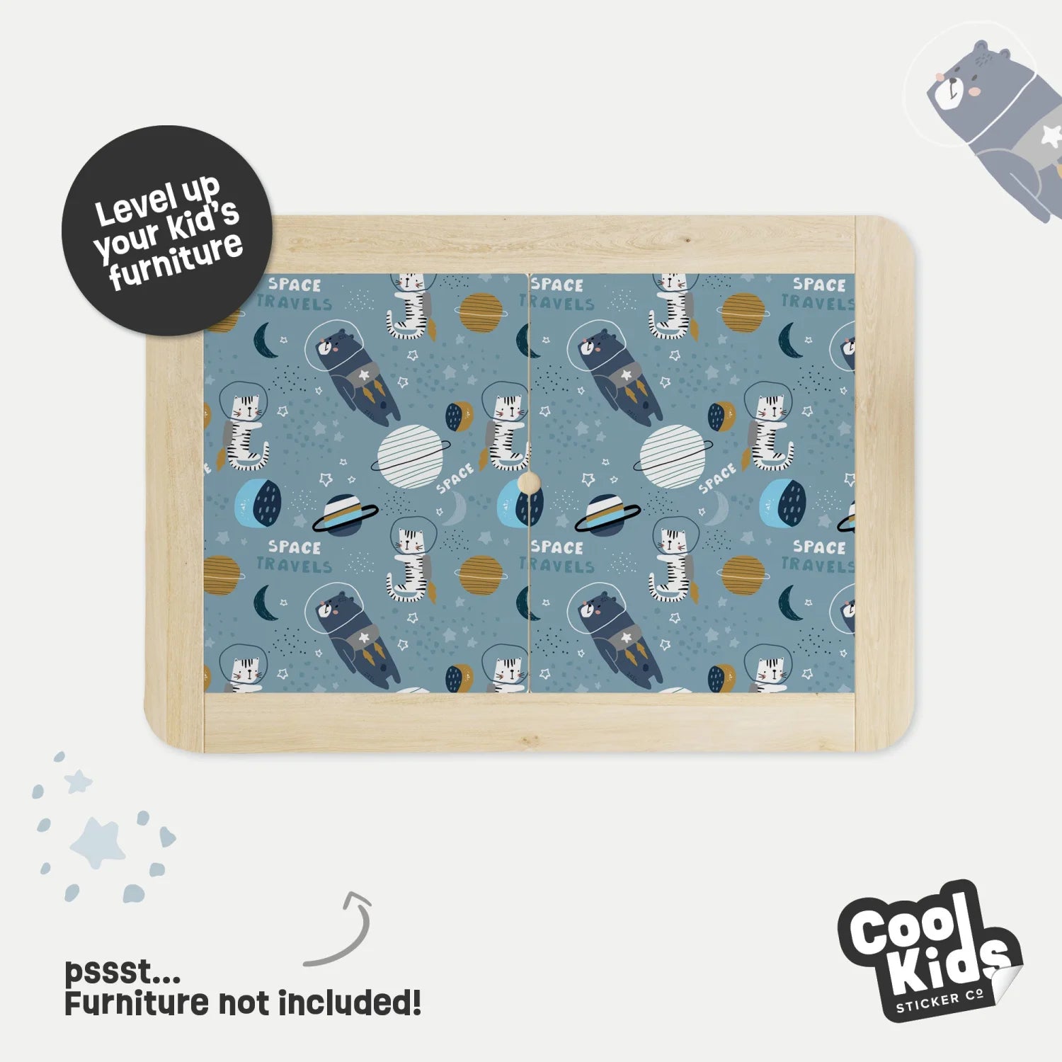 Flisat Table Sticker – Space Theme Animals & Planets – Cool Kids ...