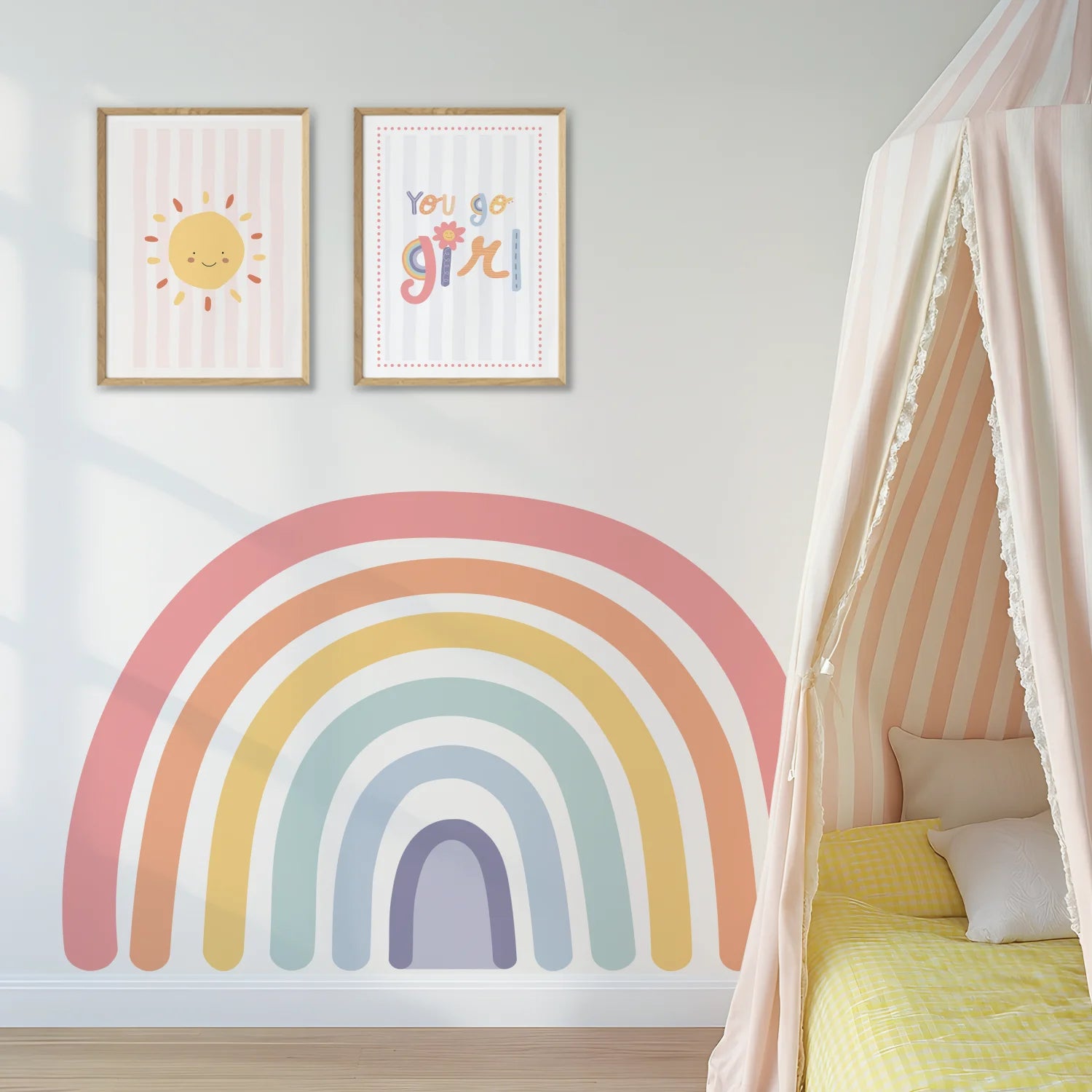 Pastel Rainbow Wall Decal – Large Kids Room Sticker – Cool Kids Sticker Co.