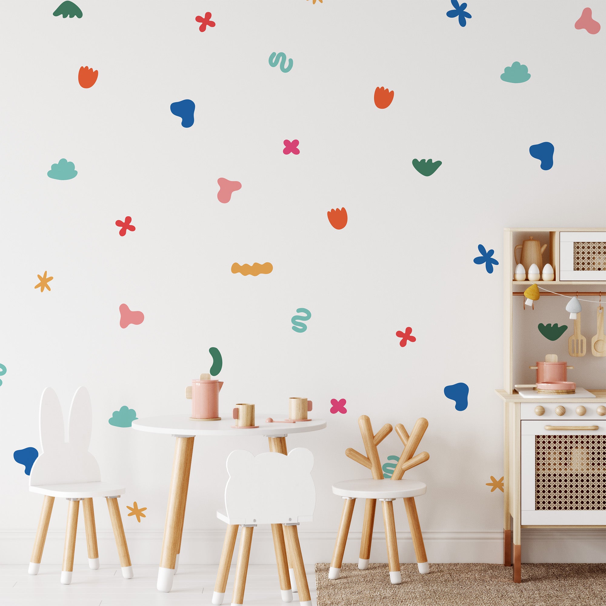 Colourful Abstract Wall Decals – Large Mixed Shapes for Kids’ Rooms ...