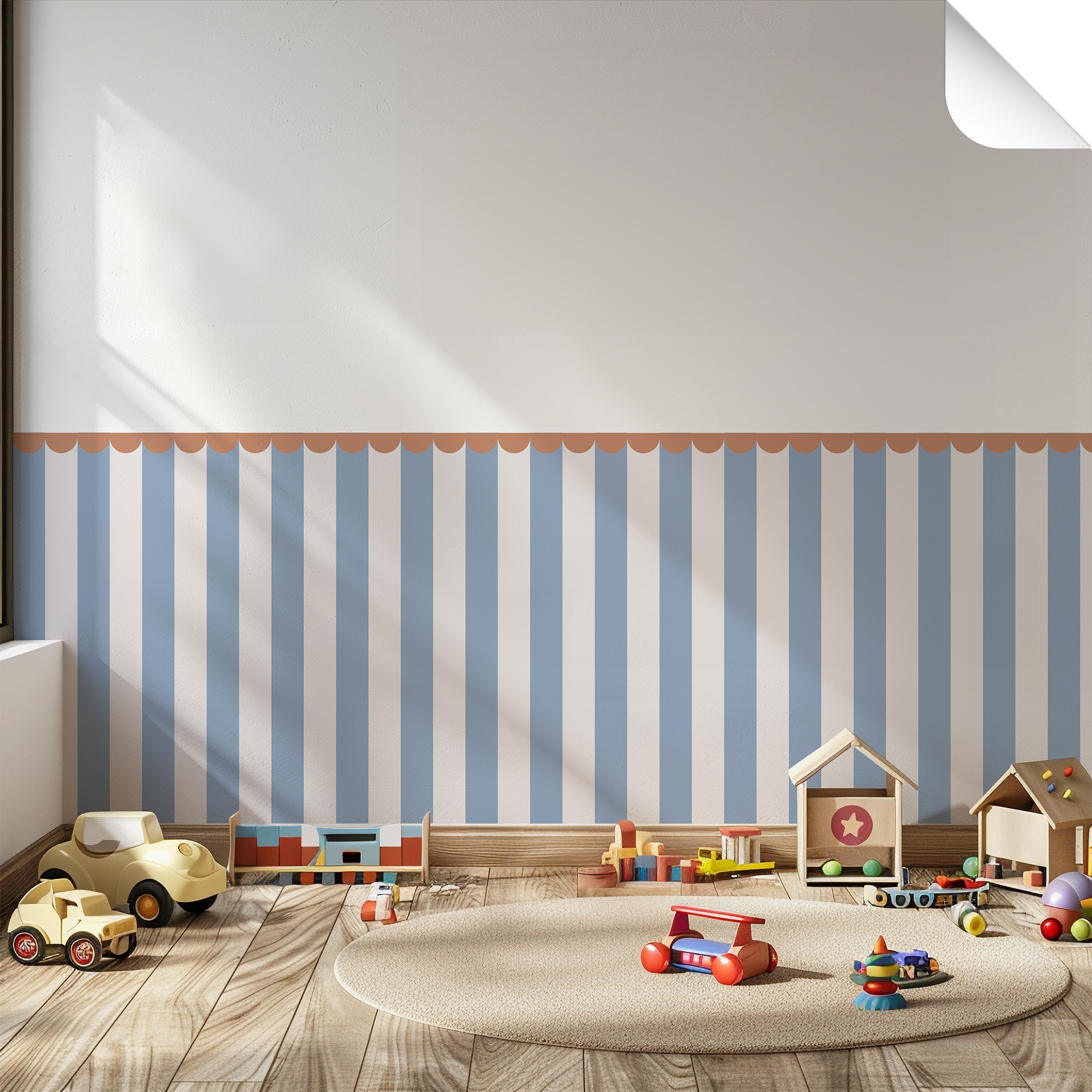 Wavy Wall Panel Decal – Modern Colour Block Design – Cool Kids Sticker Co.