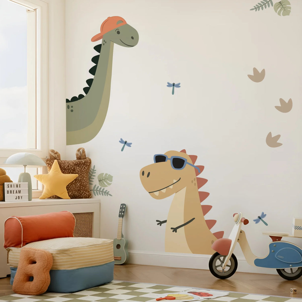 Dino Dudes Dinosaur Wall Decals l Fun Dino Room Decor for Kids – Cool ...