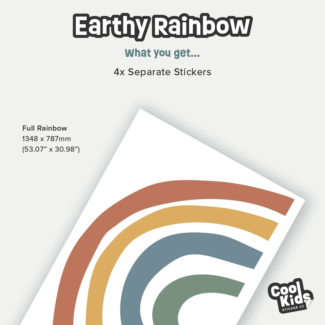Earthy Rainbow Wall Decal – Boho Arch for Nurseries & Bedrooms – Cool ...