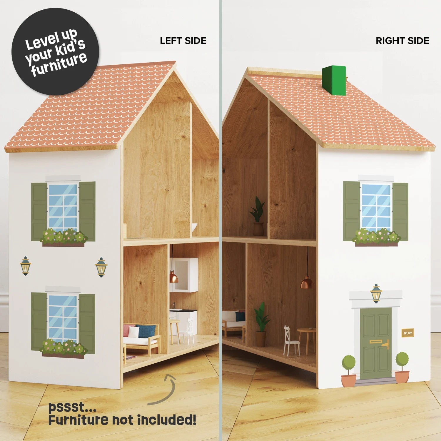 Floral & Pink Removable Decal Set for IKEA Flisat Dollhouse – Cool Kids ...