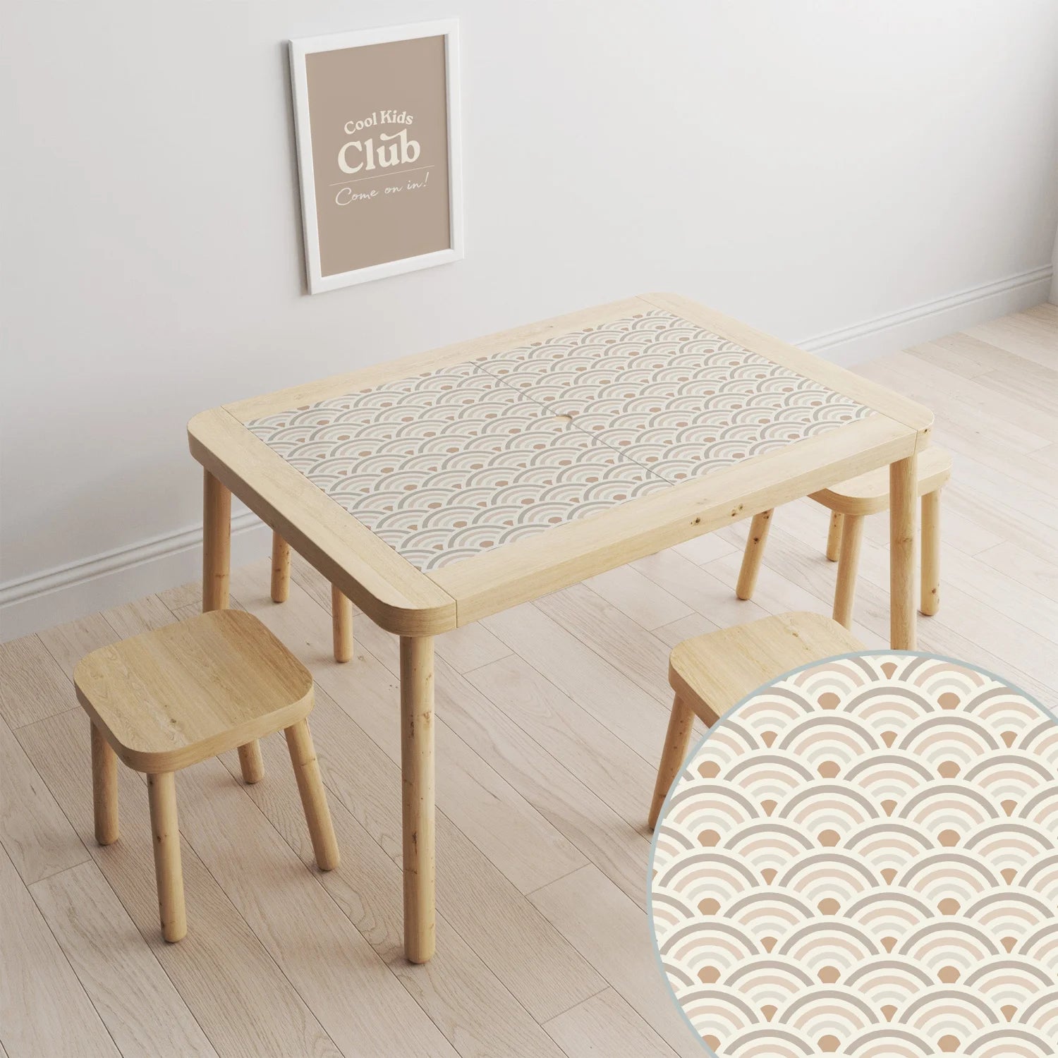 Flisat Table Sticker – Neutral Arc Pattern in Earthy Tones – Cool Kids ...