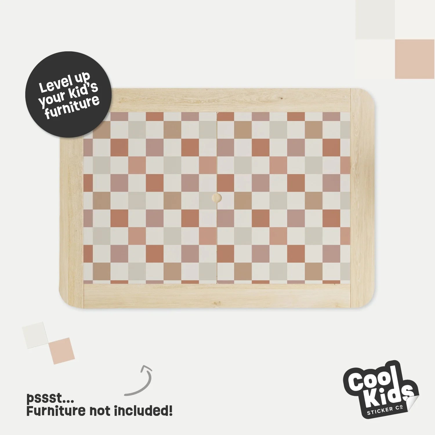 Flisat Table Sticker – Modern Checkerboard Design – Cool Kids Sticker Co.