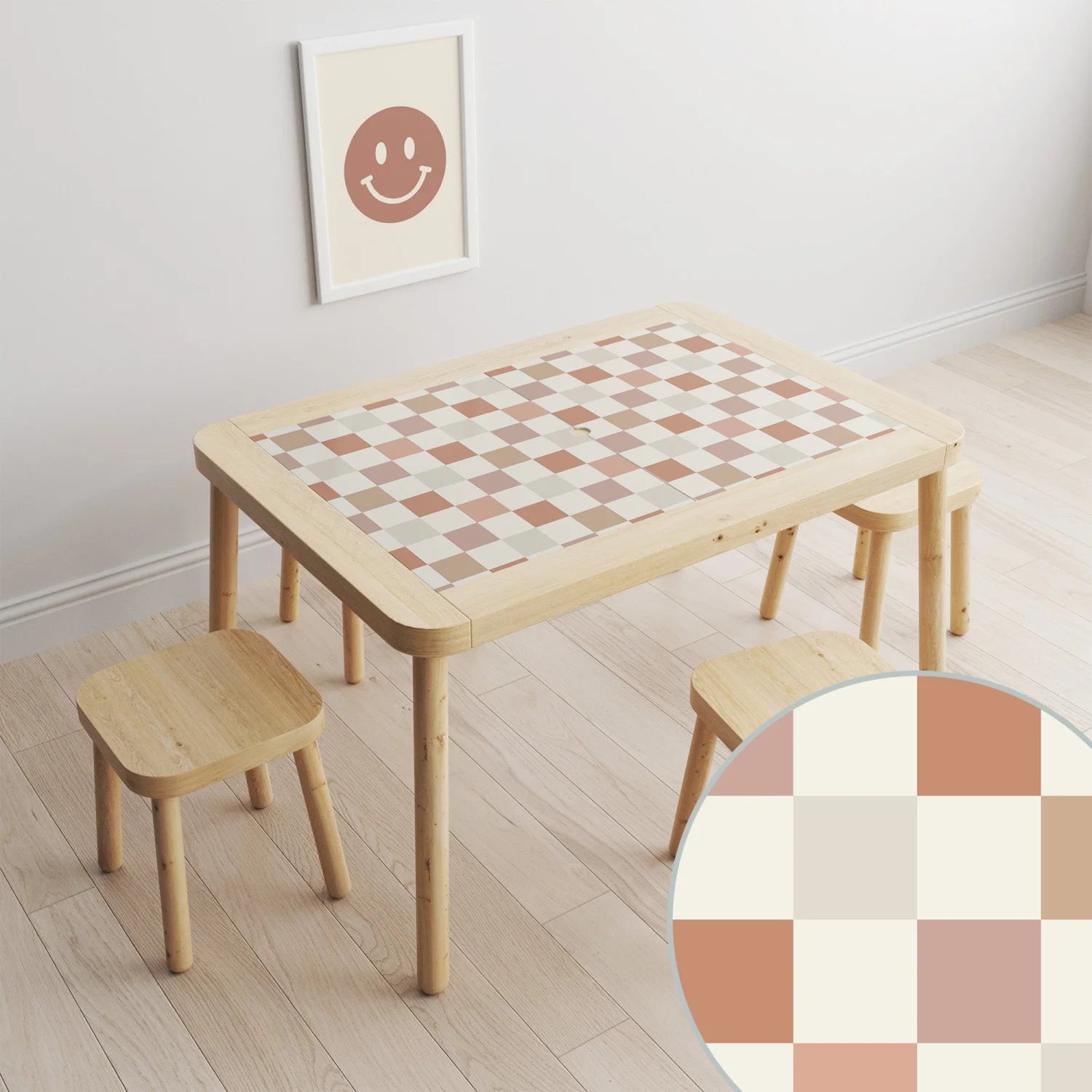Flisat Table Sticker – Modern Checkerboard Design – Cool Kids Sticker Co.