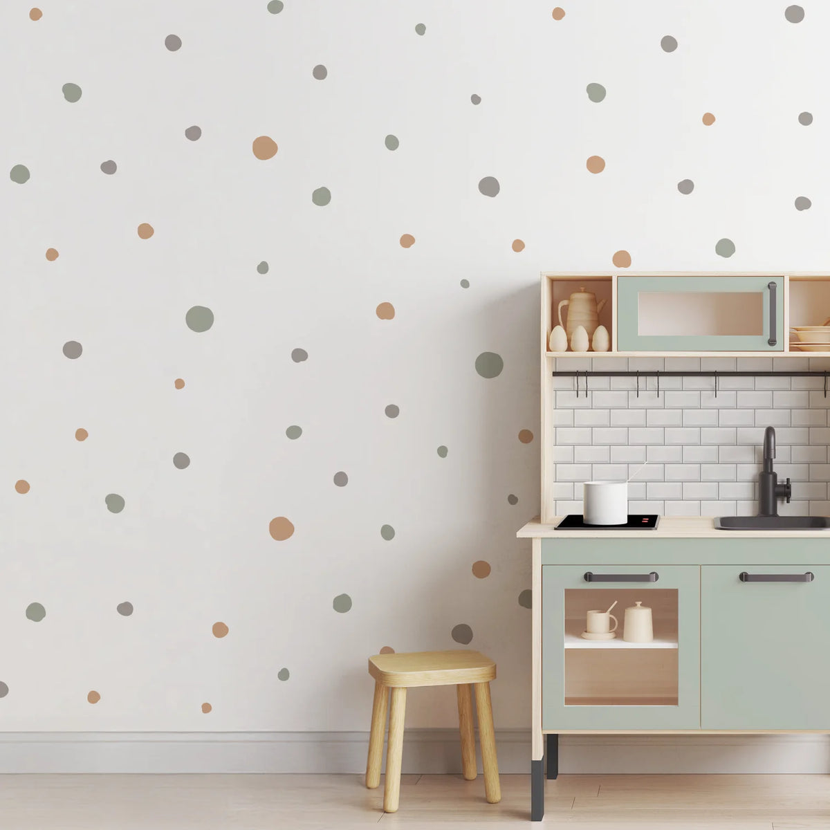 Green Polka Dots Wall Decals – Jungle Earthy Colours for Kids' Rooms ...