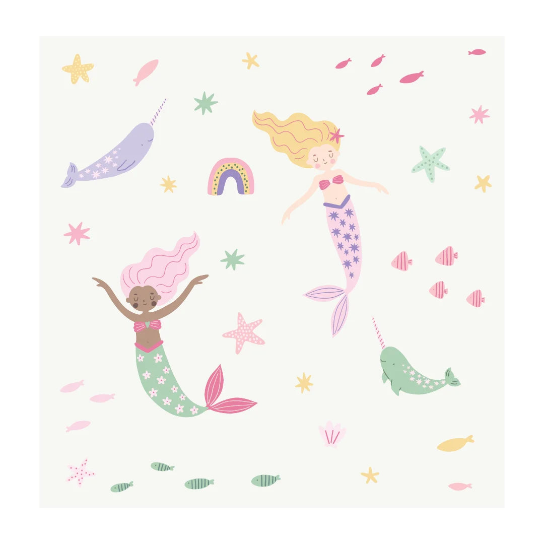 Mermaid & Narwhal Wall Decals – Coral or Pink Ocean Theme – Cool Kids ...