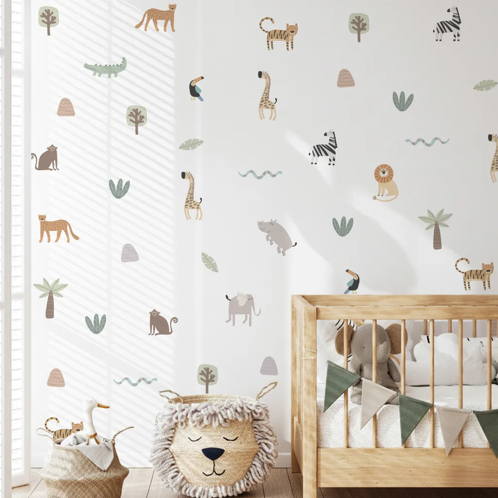 Safari Crew Wall Decals | Neutral Safari Animal Stickers | Cool Kids ...