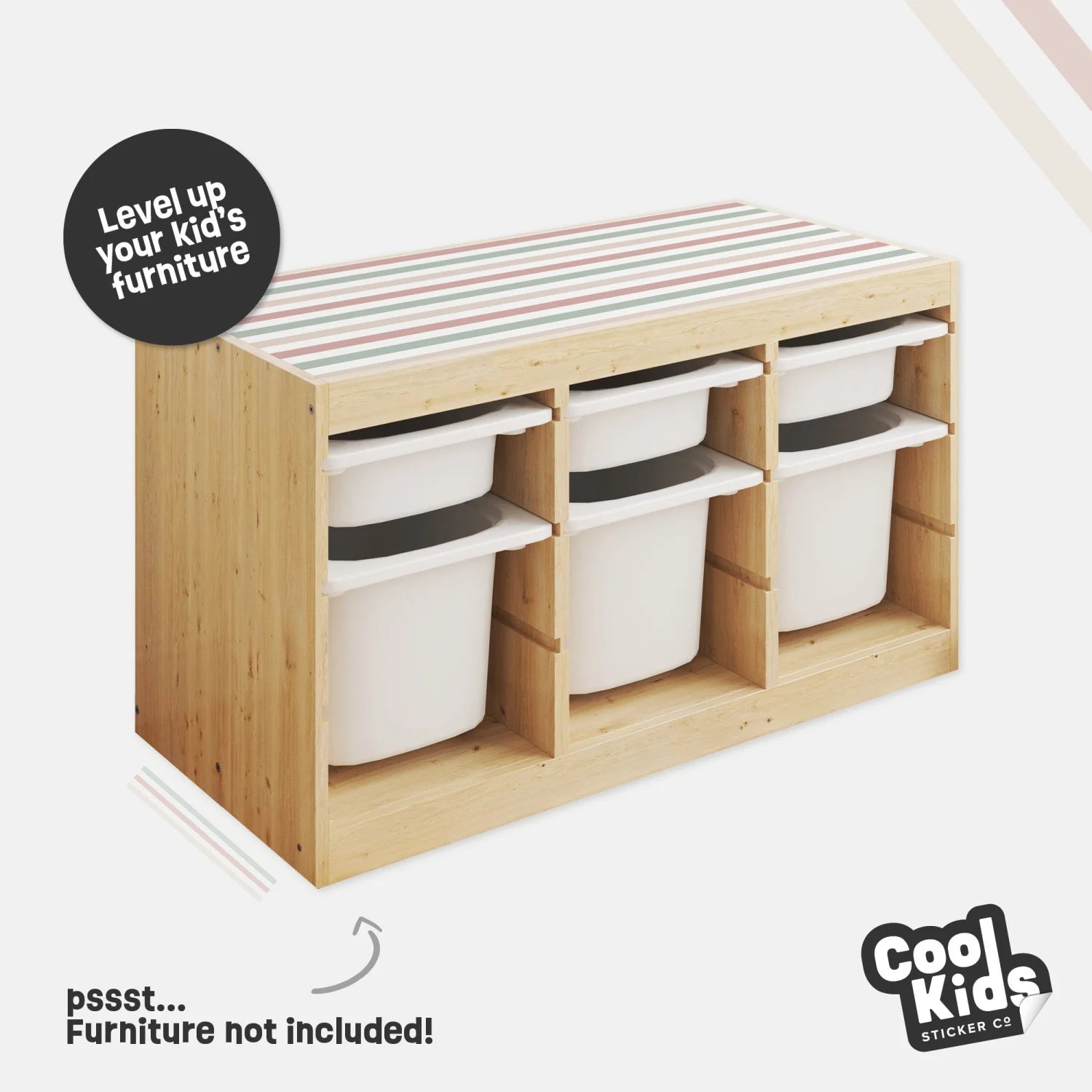 Striped Trofast Top Decal – For Kids’ Furniture - 2 Colour ways – Cool ...