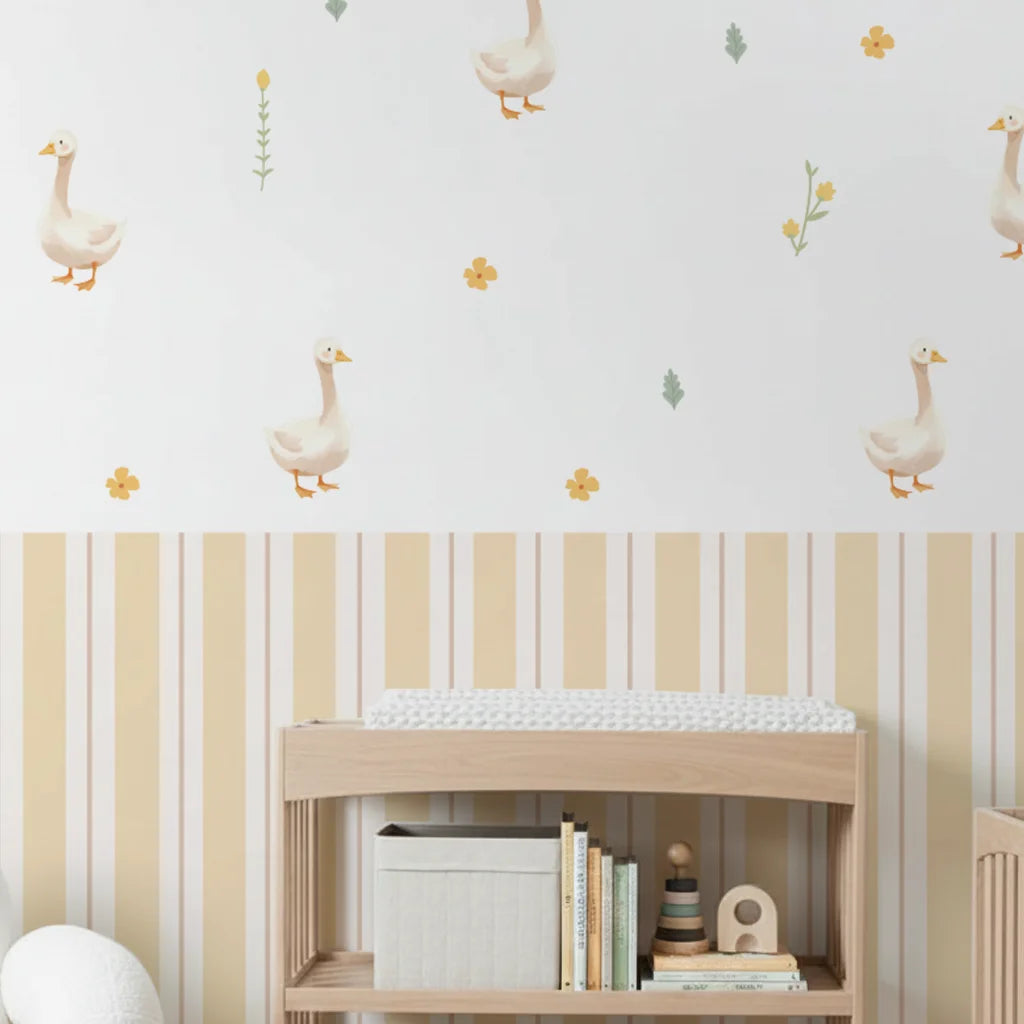 Goose Wall Decals – Scattered Geese & Florals for Nursery Walls – Cool ...