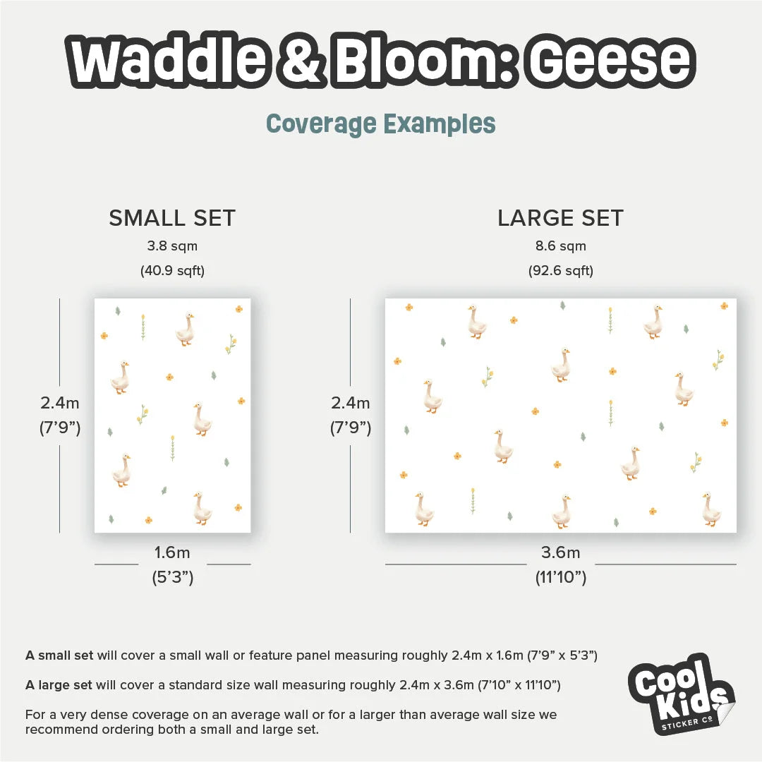 Goose Wall Decals – Scattered Geese & Florals for Nursery Walls – Cool ...